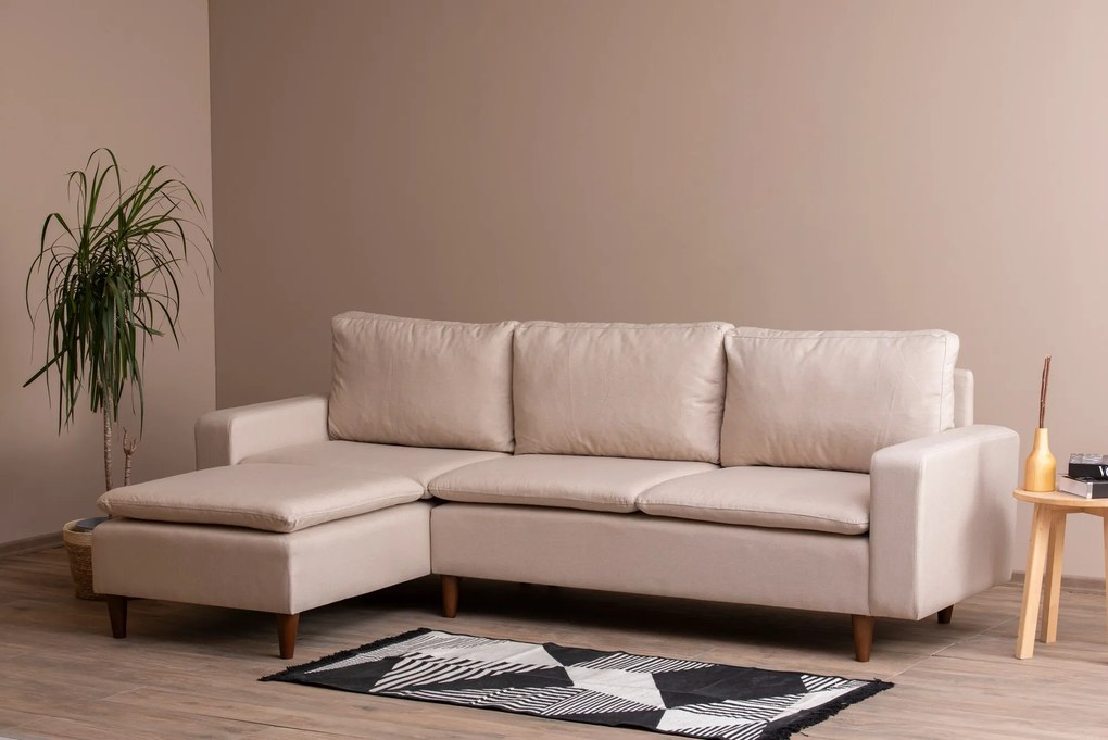 Hanah Home Rohová pohovka LUNGO krémová