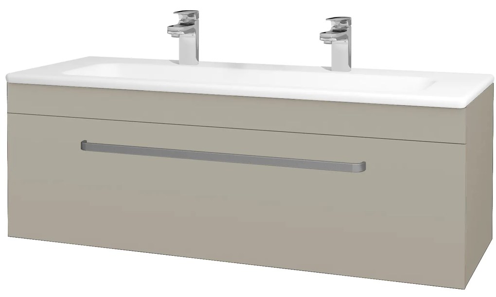 Dřevojas Koupelnová skříň ASTON SZZ 120 Varianta: N01 Bílá lesk / Úchytka T03 / D01 Beton