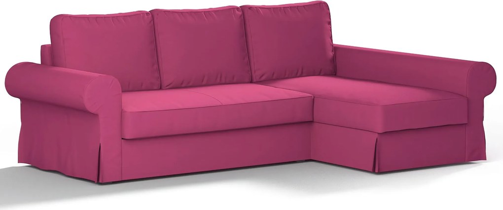 Potah na pohovku IKEA Backabro rozkládací se šezlongem barva růžová látka pletený vzor
