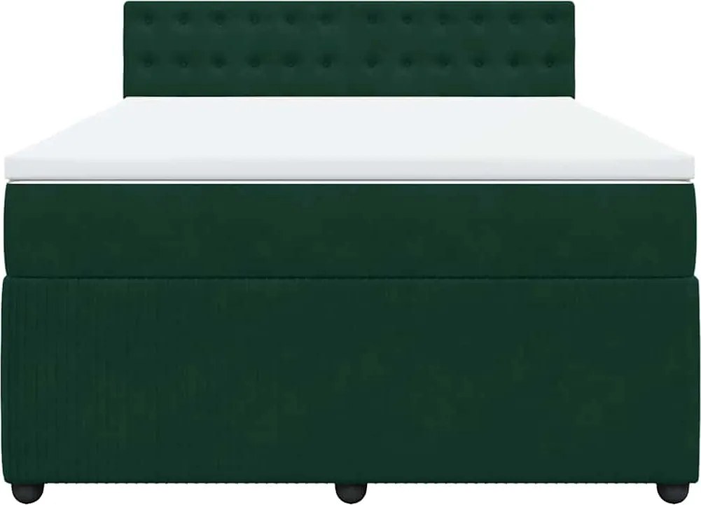 Box spring postel s matrací tmavě zelená 160x200 cm samet 3290097