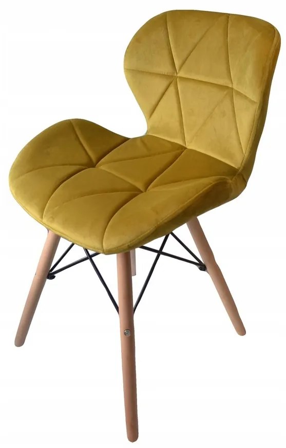 Jídelní židle SKY hořčicové 4 ks - skandinávský styl