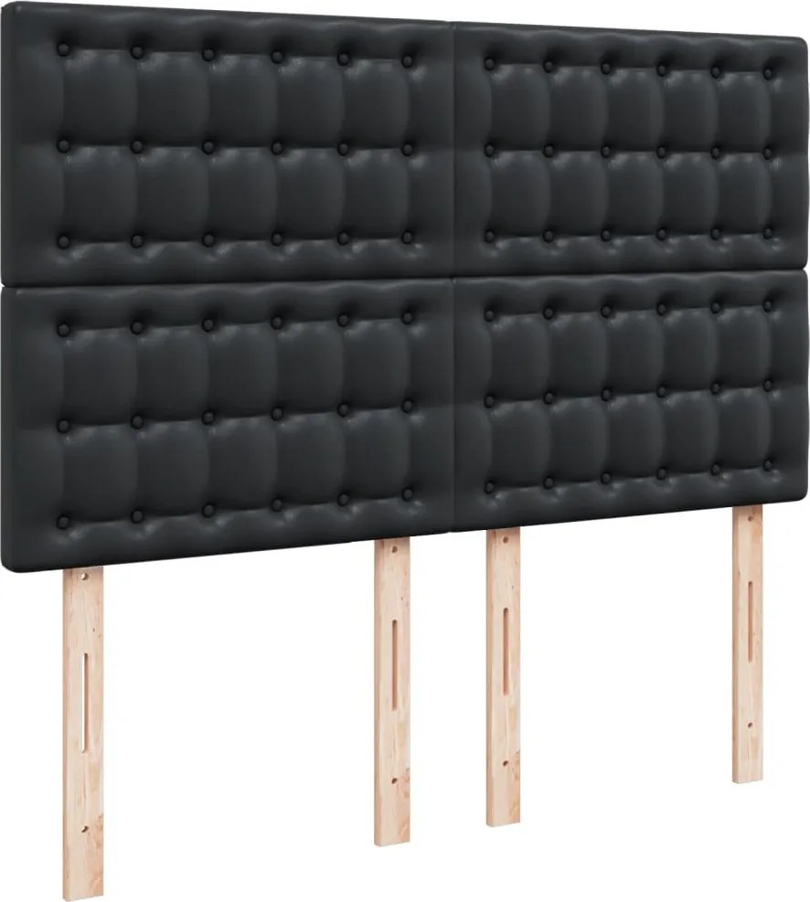 Box spring postel s matrací černá 140 x 190 cm umělá kůže 3293020
