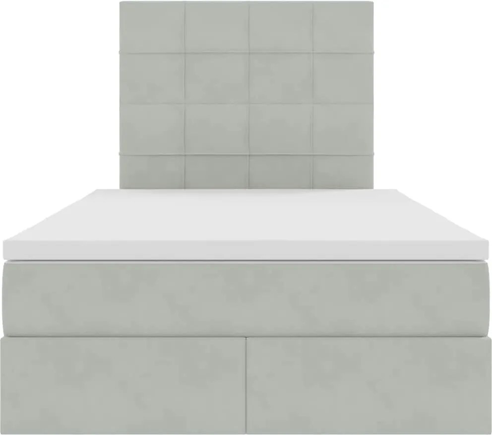 Postel s úložným prostorem a matrací Světle šedá 120 x 200 cm 3372021