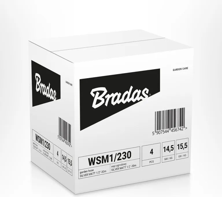 BRADAS Zahradní hadice 1/2", 50 m - SILVER MATT