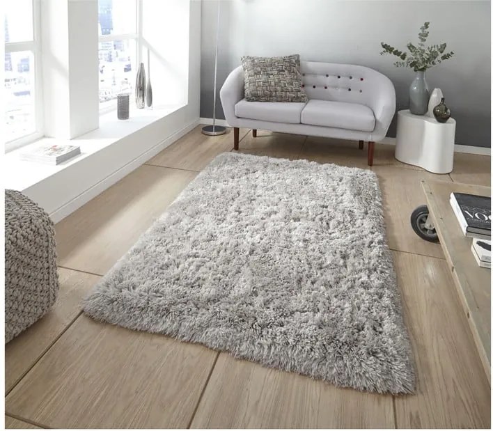 Světle šedý ručně tuftovaný koberec Think Rugs Polar PL Light Grey, 60 x 120 cm