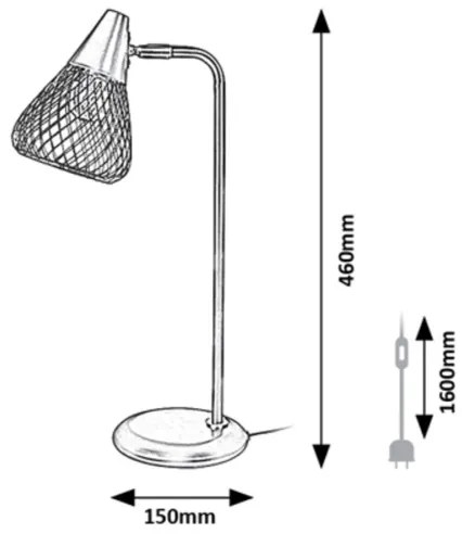Rabalux 3182 - Stolní lampa FANNY 1xE14/25W/230V šedá