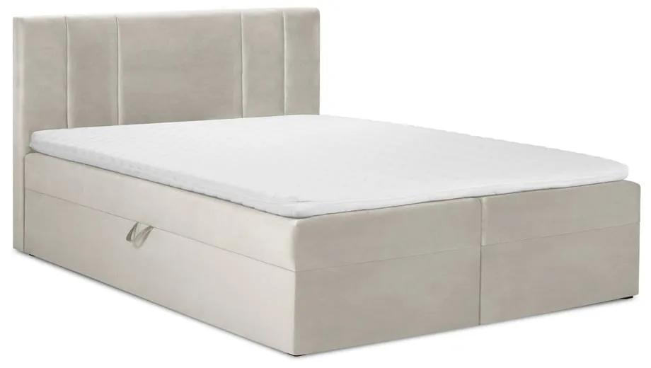 Béžová boxspring postel s úložným prostorem 160x200 cm Afra – Mazzini Beds