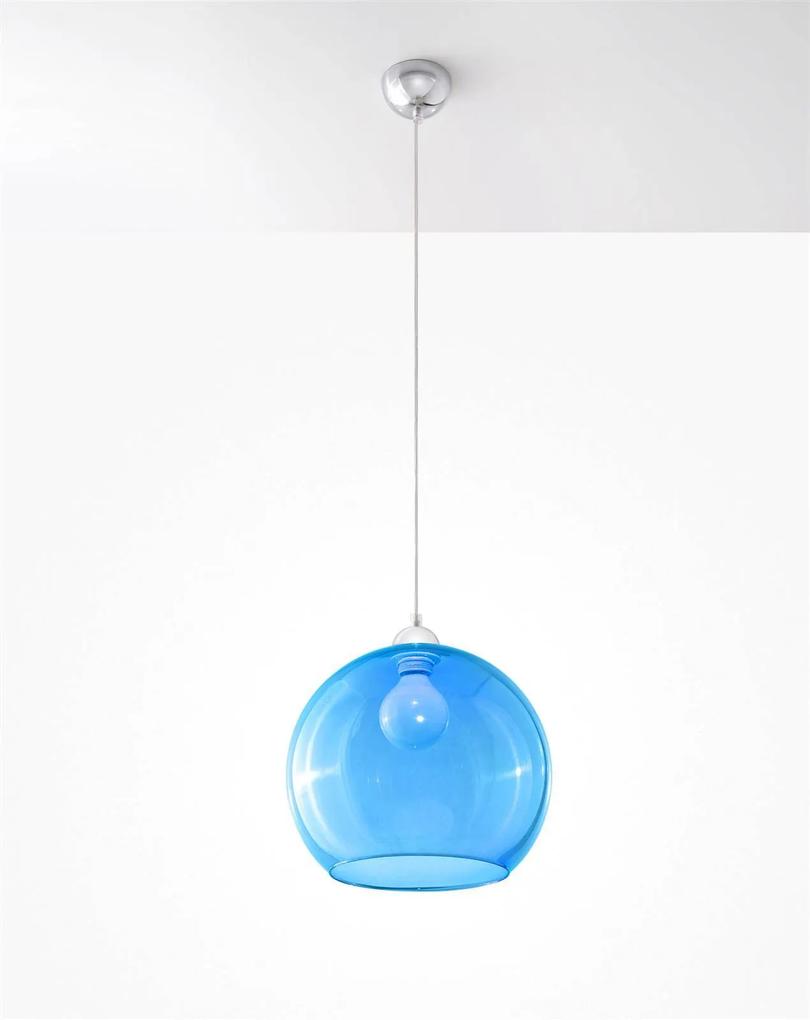 Závěsné svítidlo Ball, 1x modré skleněné stínítko