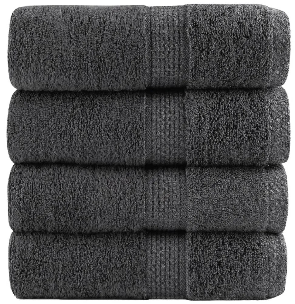 Prémiové ručníky pro hosty SOLUND 4 ks antracitové 30x50 cm 600 g/m² 137153