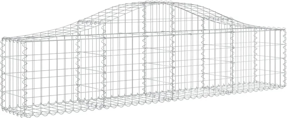 Klenuté gabionové koše 2 ks 200x30x40/60 cm pozinkované železo 3145367