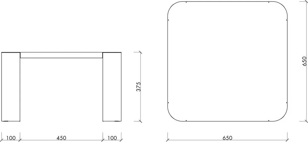 Kovový zahradní konferenční stolek 65x65 cm Fli – noo.ma