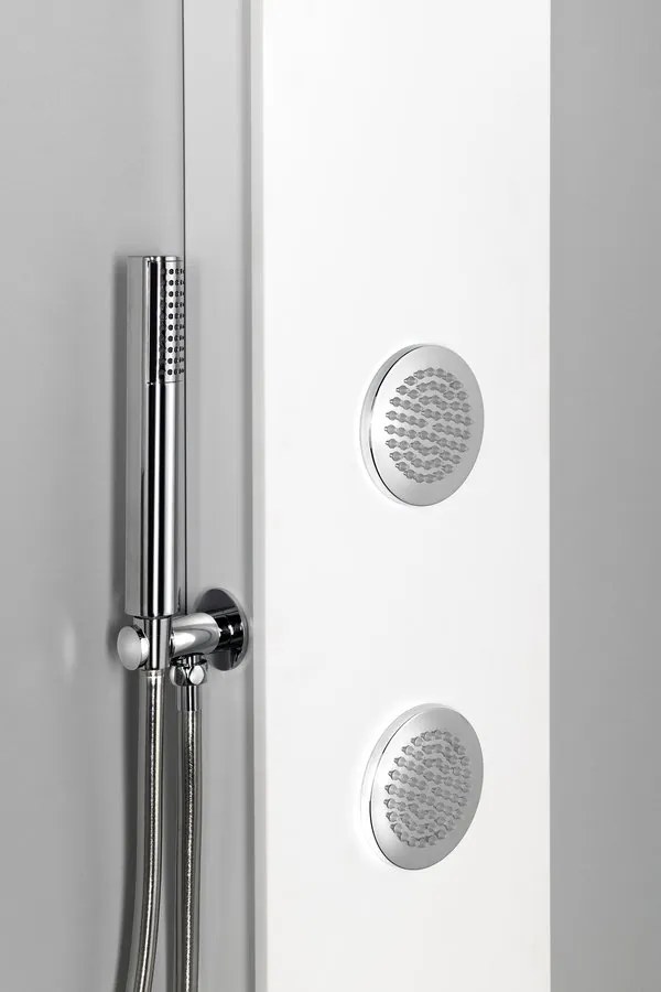 Polysan Sapho, SPIRIT ROUND termostatický sprchový panel nástěnný, 250x1550mm, bílá