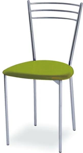 jídelní židle Tempo Kondela Liana, chrom / ekokůže zelená
