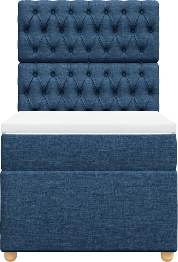 Box spring postel s matrací modrá 80x200 cm textil 3291120