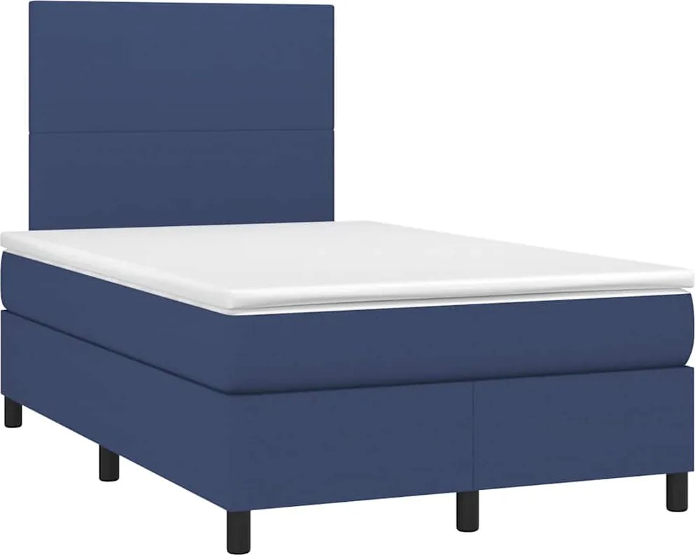 Box spring postel s matrací a LED modrá 120x190 cm textil 3270189