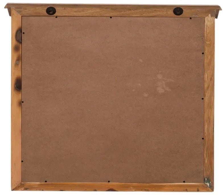 furniture-nabytek.cz - Masivní koupelnové zrcadlo Perano z recyklovaného dřeva, lakované, bílé / hnědé – 70×14×70 cm