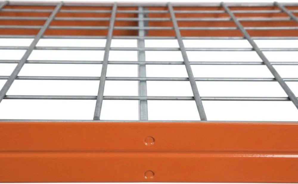 Kovový regál RIVET PRO 180x90x60 ocelová mřížka 4 úrovně modro-oranžová