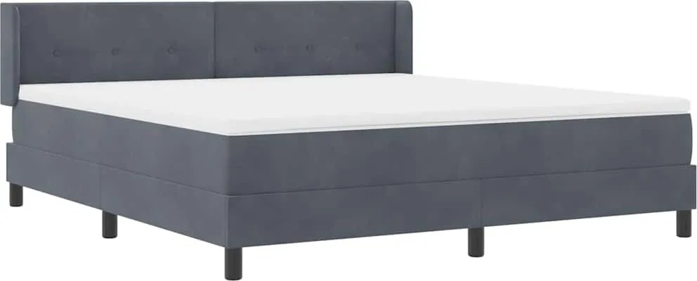 Postel s boxspringem s čelo Tmavě šedá 200 x 180 cm samet 3341481