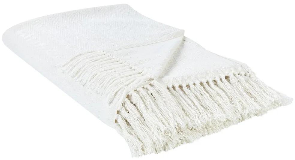Bavlněná deka 200 x 220 cm bílá AMPARA Beliani