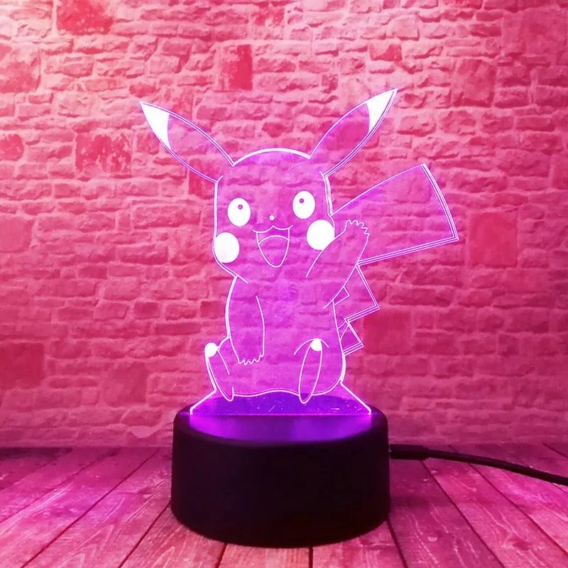 3D LED Lampička Pikachu