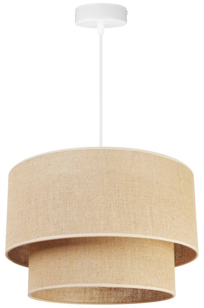 Závěsné svítidlo Juta, 1x jutové stínítko, (výběr ze 2 barev konstrukce), (fi 40cm)