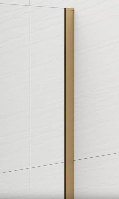 Erga Paris, sprchová zástěna Walk-In 50x200 cm, 8mm čiré sklo, zlatý matný profil, ERG-V02-PARIS-050x200-CL-GB