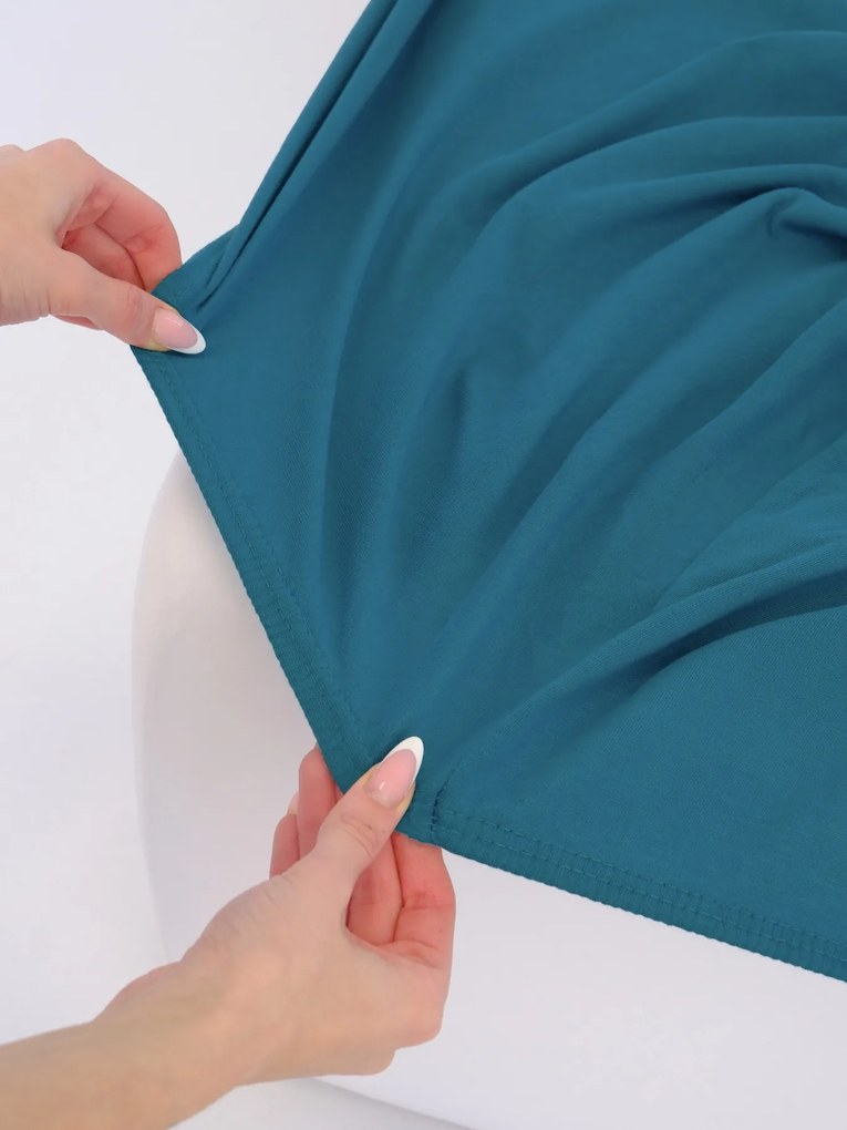 MK Lůžkoviny Jersey prostěradlo Classic 200 × 200 cm - petrolejová