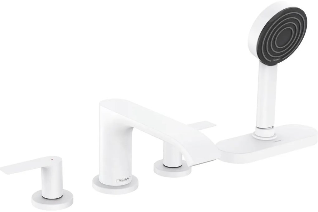 Hansgrohe Vivenis, baterie na okraj vany, 4-otvorová instalace, sBox, bílá matná, 75444700