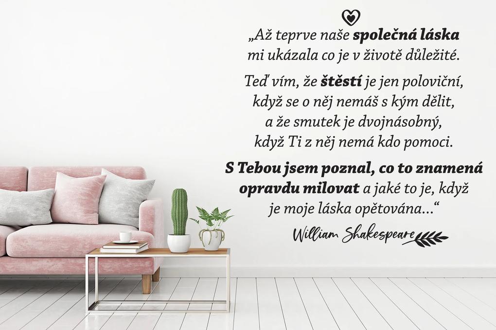 Lepy.cz Samolepka na zeď Shakespeare - citát Velikost (šířka x výška): 80x74cm, Barevná varianta: Karafiátová růžová