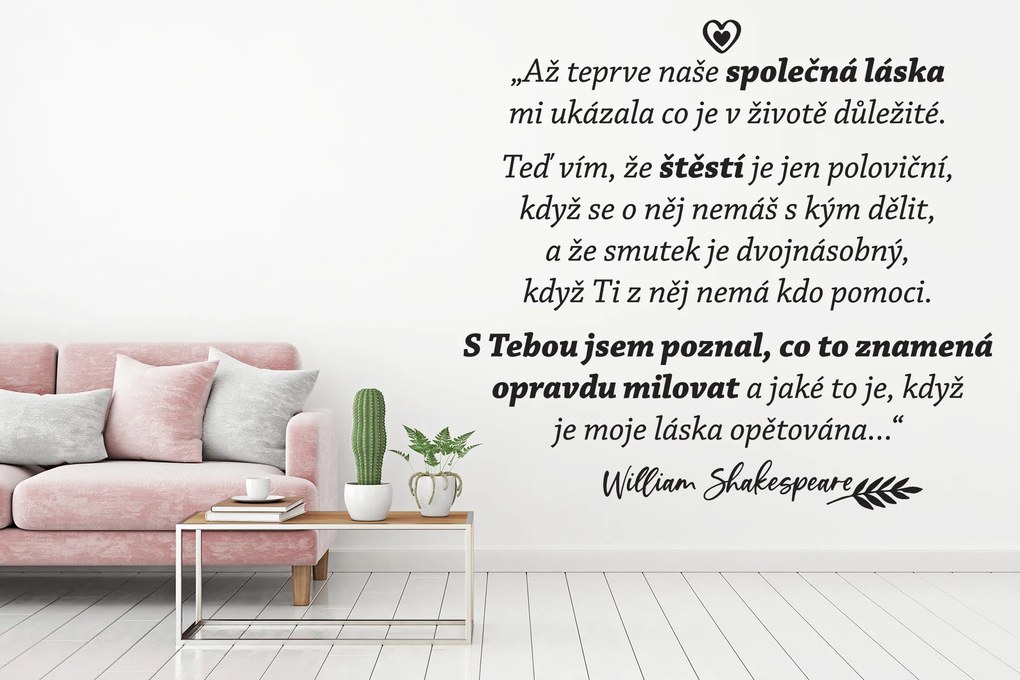 Lepy.cz Samolepka na zeď Shakespeare - citát Velikost (šířka x výška): 80x74cm, Barevná varianta: Světle červená