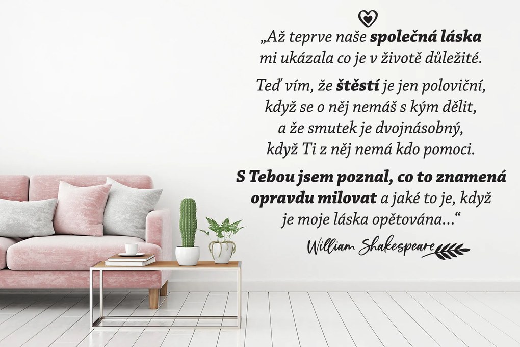 Lepy.cz Samolepka na zeď Shakespeare - citát Velikost (šířka x výška): l29x120cm, Barevná varianta: Světle šedivá