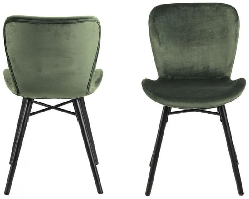 Design scandinavia Jídelní židle George (SET 2 ks), tmavě zelená