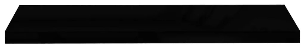 vidaXL Plovoucí nástěnné police 4 ks lesklé černé 90x23,5x3,8 cm MDF