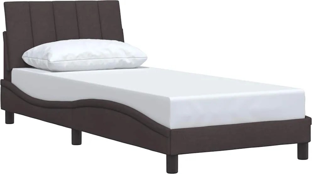 Rám postele bez matrace Hanko tmavě hnědá 90 x 190 cm textil 3310359