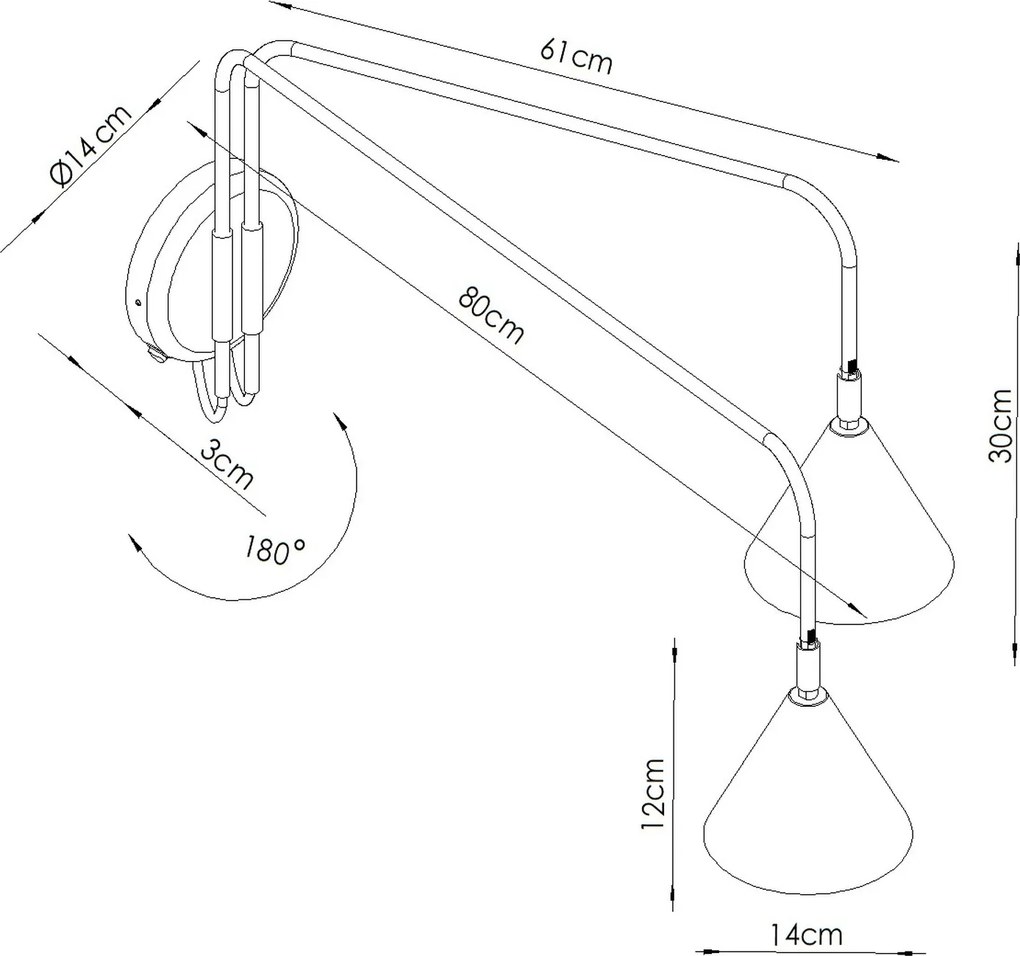 Sollux Lighting Nástěnné svítidlo NOX 2 olivově zelené s vypínačem