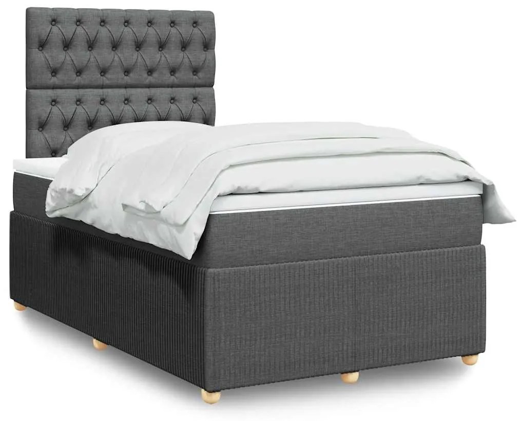 Box spring postel s matrací tmavě šedá 120x190 cm textil 3292003
