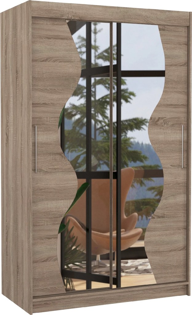ADRK Furniture Skříň posuvná se zrcadlem OSWALD 120 ADRK-SW-OSW-T-120