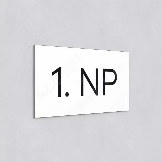 ACCEPT Označení podlaží "1. NP" - stříbrná tabulka - černý popis