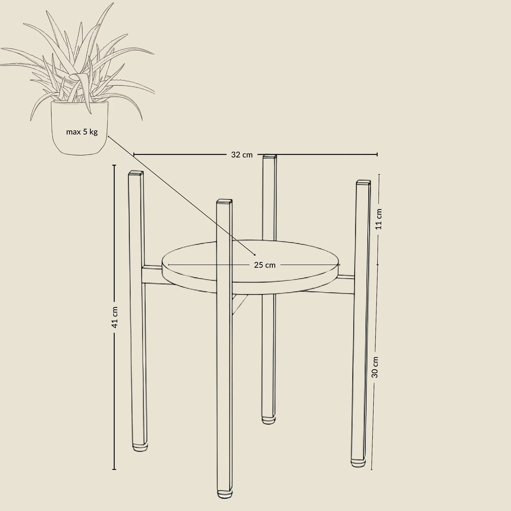 Stojan na květiny LUM, Ø 32 x 41 cm