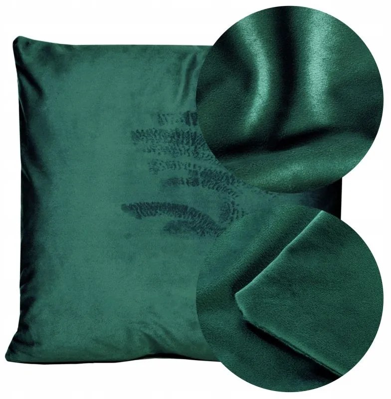 Dekorační povlak na polštář VELVET 40x40 cm, tmavě zelený