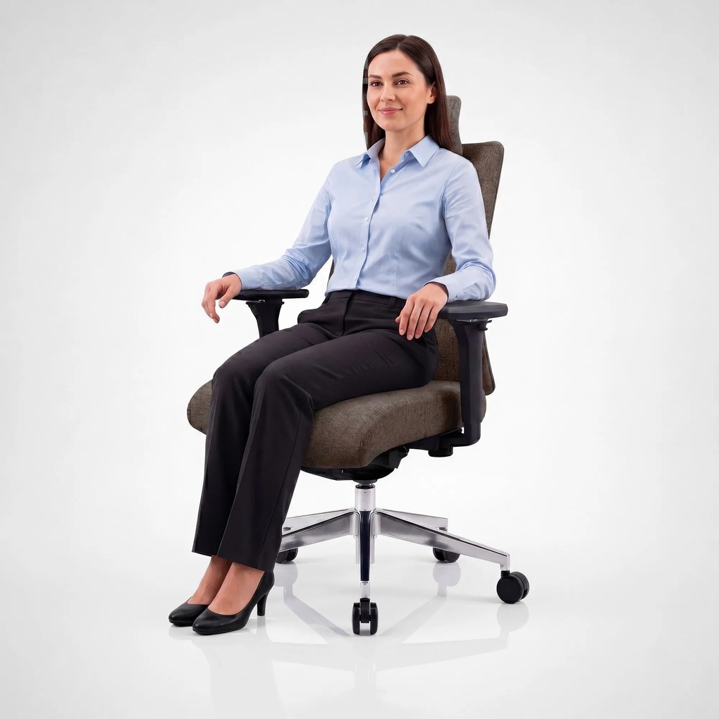 Ergonomická otočná kancelářská židle, hnědá: VECTOR