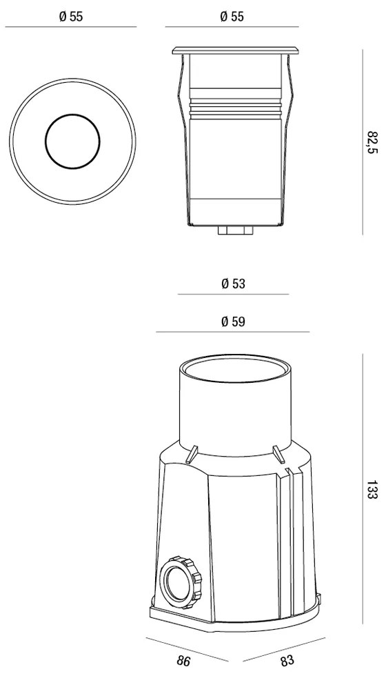 Fabas 6903-02-314 Tulip 2, kulaté pojezdové svítidlo z nerezu, 3W LED, 3000K, prům. 5,5cm, IP67