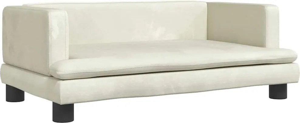 Pelíšek pro psy krémový 80 x 45 x 30 cm samet 171900