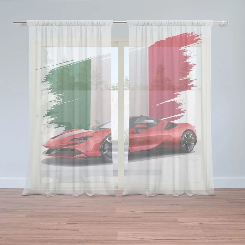 Sablio Záclony Ferrari Italská vlajka: 2ks 150x250cm