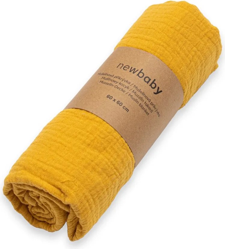 Dětská mušelínová deka New Baby mustard
