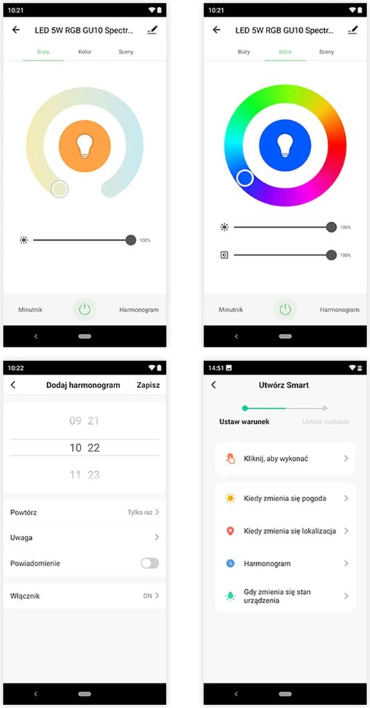 Toolight - SMART LED pásek ,17W, RGB barvy nastavitelné přes WIFI + napájecí adaptér, OSW-01511