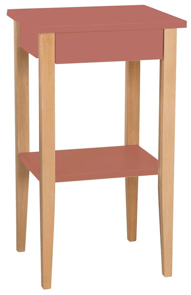 Ragaba Noční stolek Taloumne, 40x35x70 cm, starorůžová/přírodní