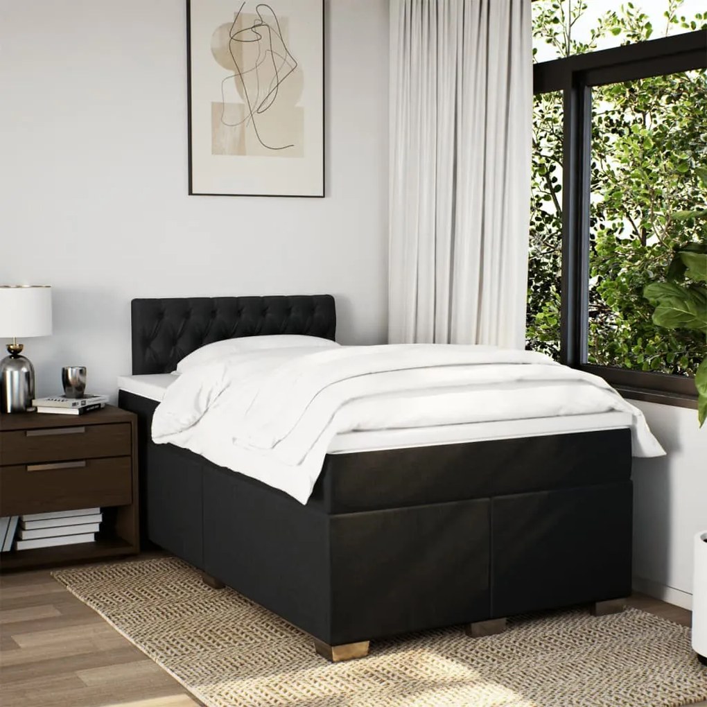 Box spring postel s matrací černá 120x190 cm textil 3288136