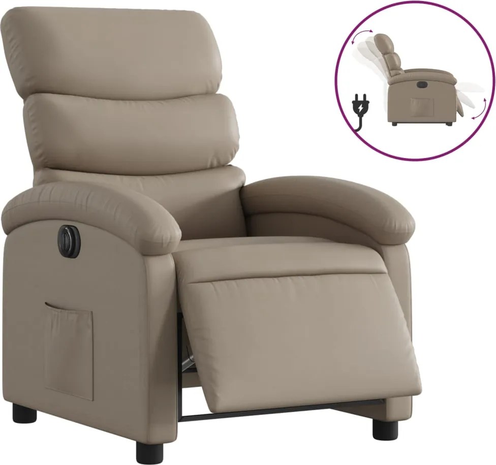 Elektrické polohovací křeslo cappuccino umělá kůže 3204032