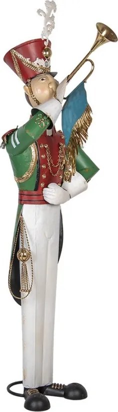 Veliká kovová socha Louskáček Nutcracker s trubkou - 65*71*218 cm
